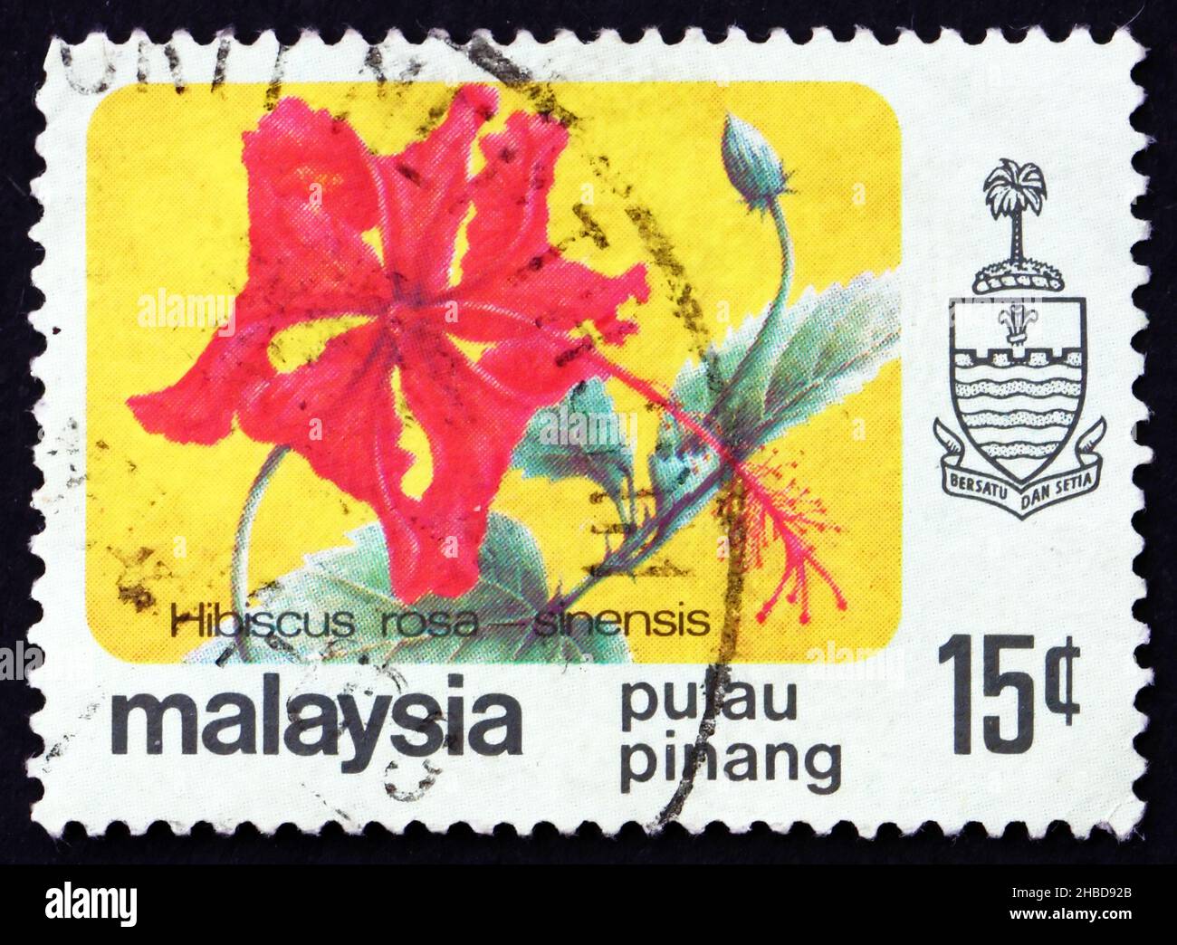 Stamp shows chinese rose hi-res stock photography and images - Alamy