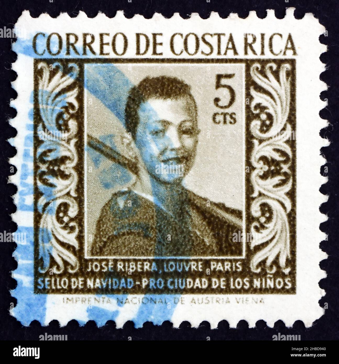 COSTA RICA - CIRCA 1959: a stamp printed in Costa Rica shows Boy ...