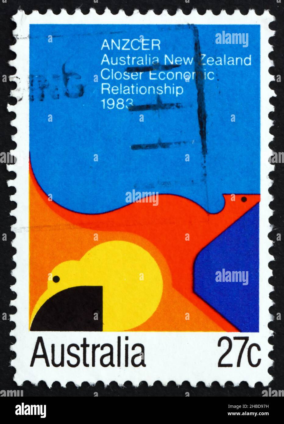 AUSTRALIA - CIRCA 1983: a stamp printed in the Australia shows Abstract ...
