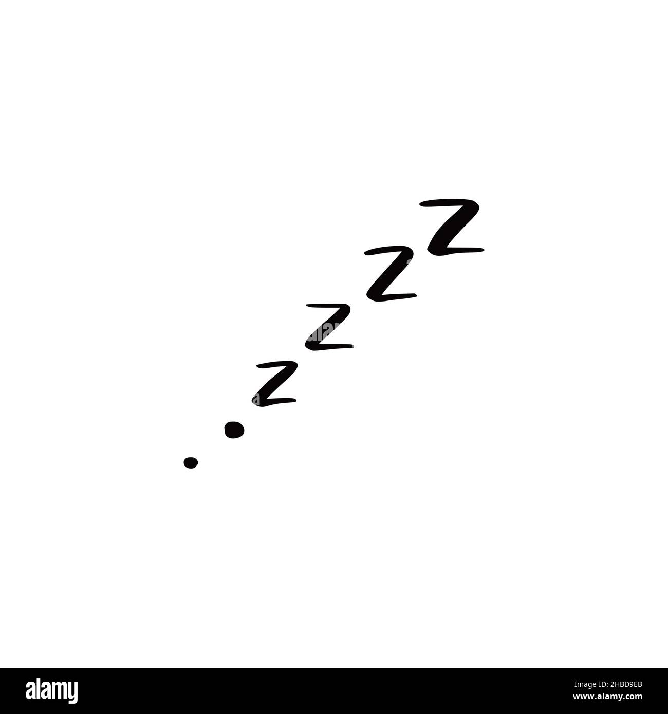 Sleep zzzz doodle symbol set. Sleepy dream icon. Doodle comic sketch ...