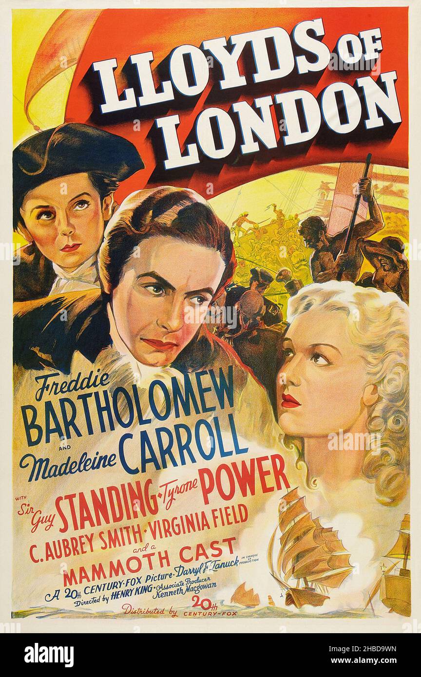 TYRONE POWER, FREDDIE BARTHOLOMEW and MADELEINE CARROLL in LLOYD'S OF ...