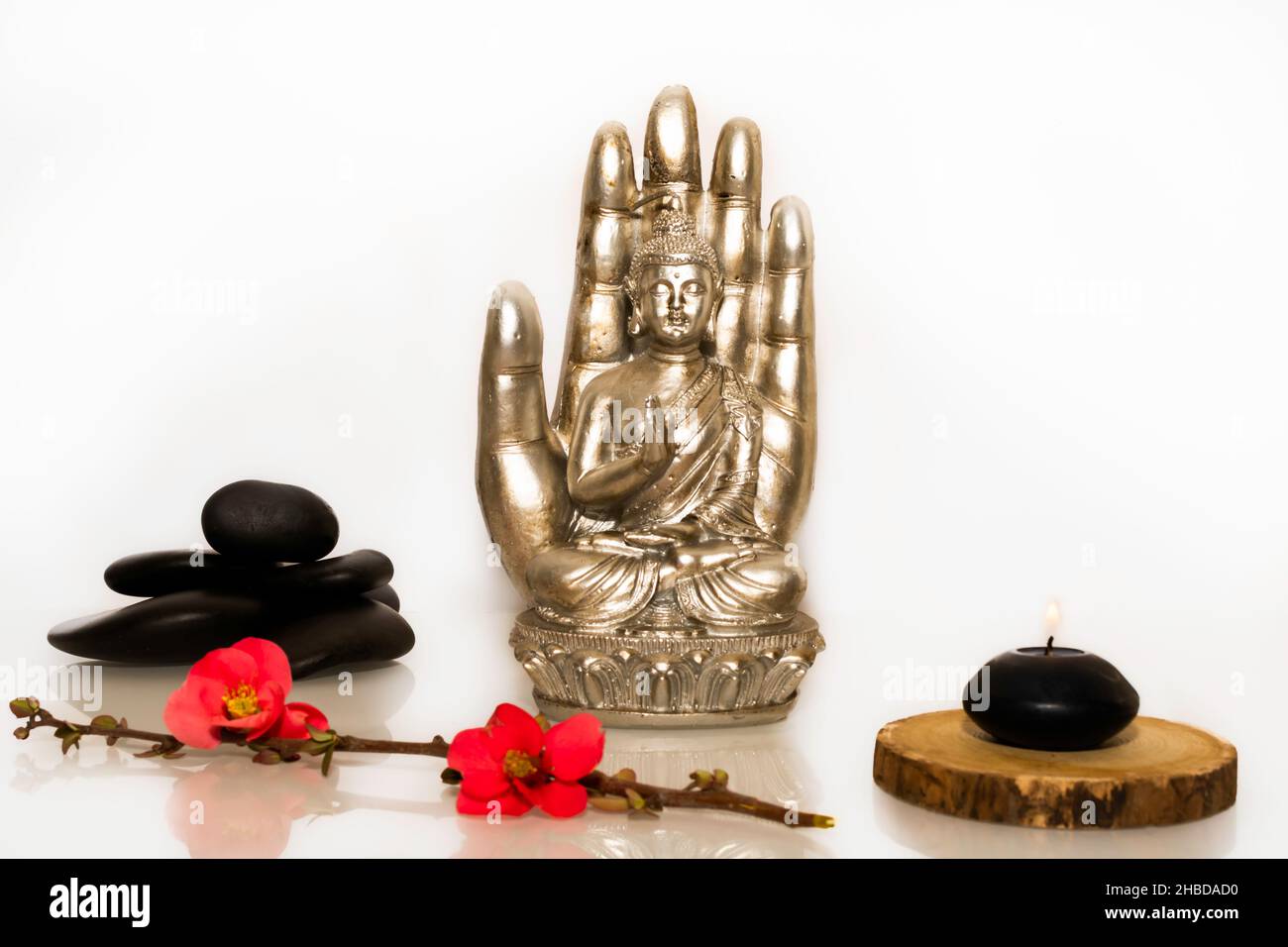 Buddha statue on white background Stock Photo - Alamy