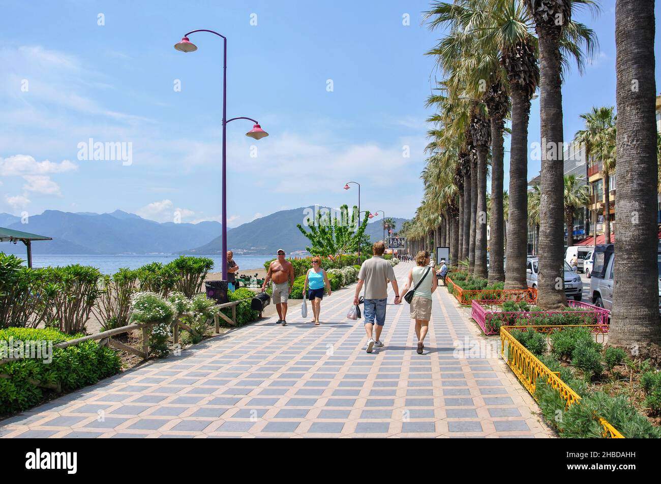 Beach promenade, Marmaris, Datca Peninsula, Mulga Province, Turkey ...