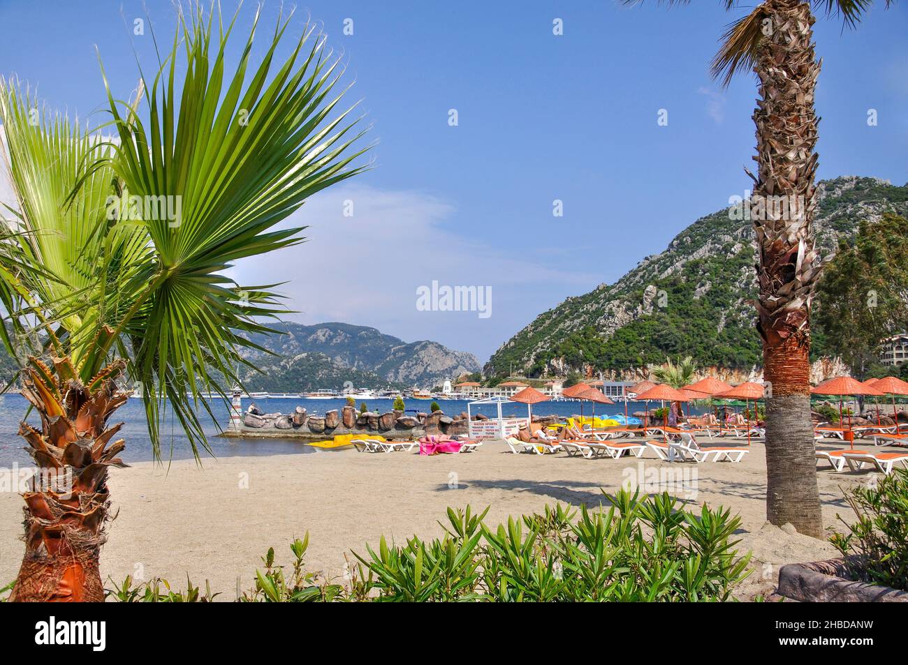 Beach promenade, Icmeler, Datca Peninsula, Mulga Province, Republic of ...