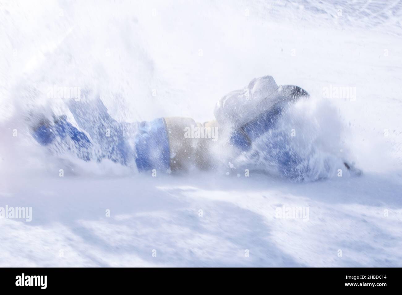 Male Person snowboarder close up fall on icy slope in fast motion Stock ...