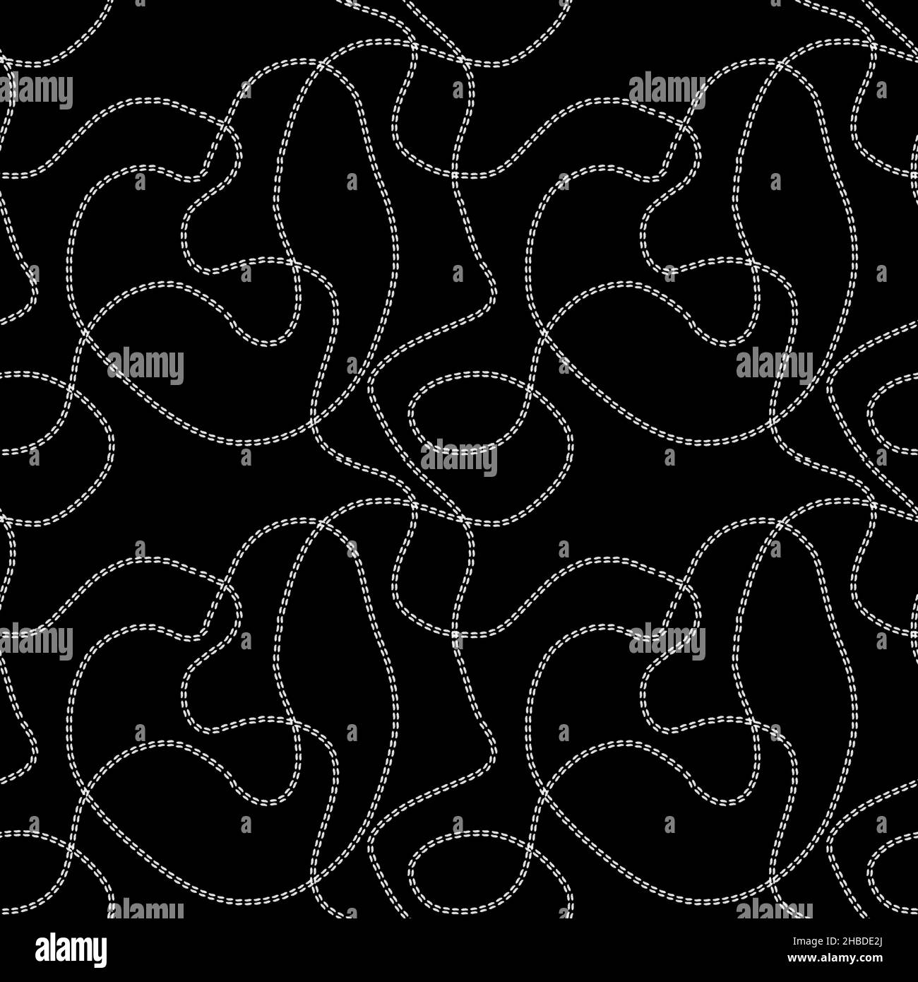 Seamless pattern with threads stitching on black background Stock Photo ...