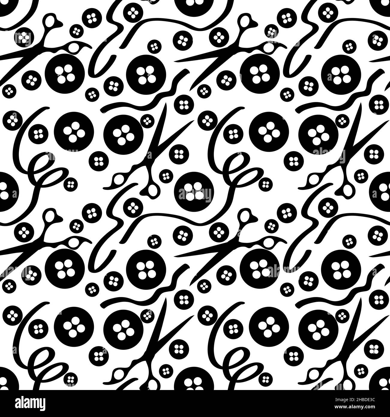 Seamless pattern with buttons for fabrics and textiles Stock Photo - Alamy