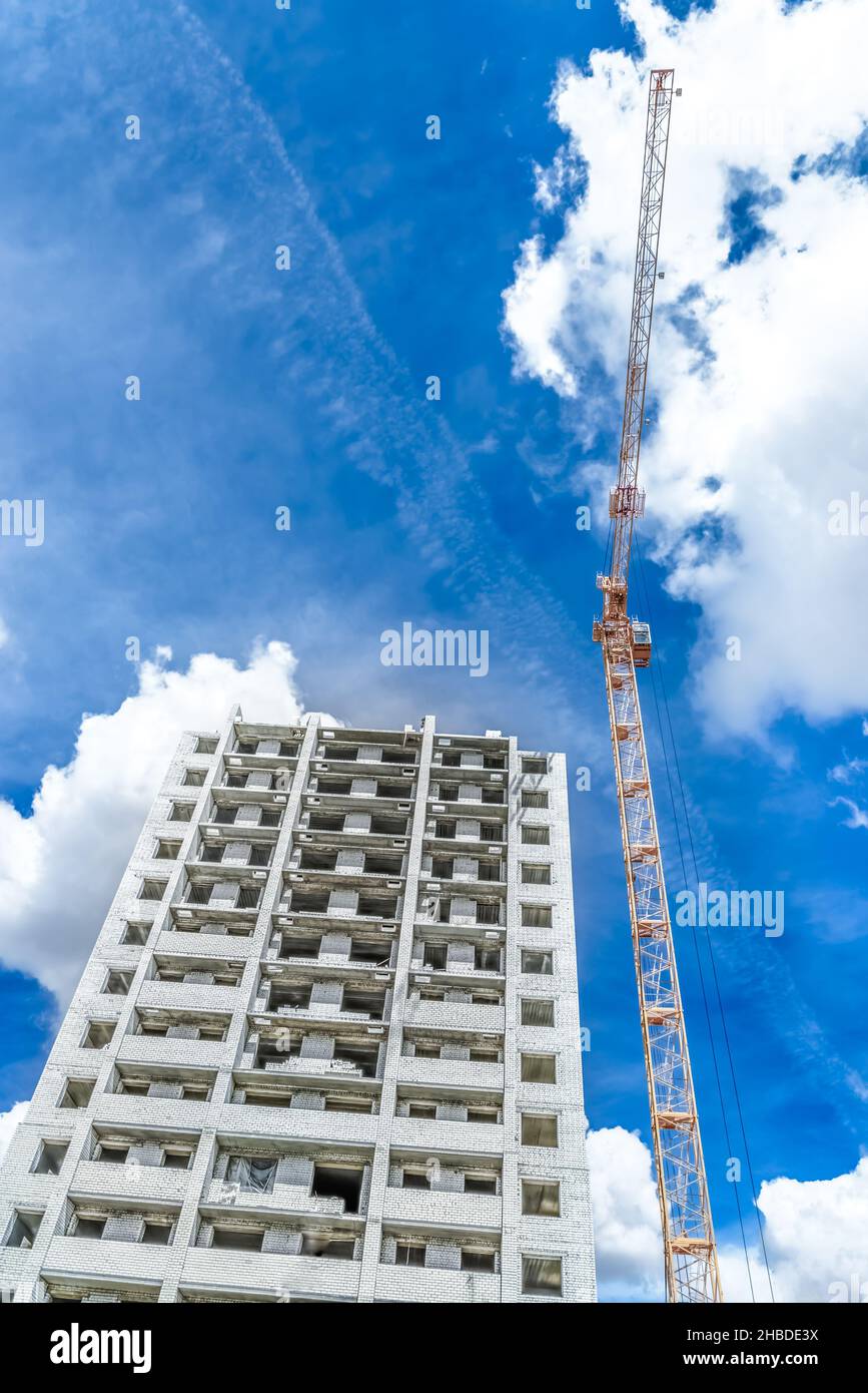 Modern construction site and big cranes Stock Photo - Alamy