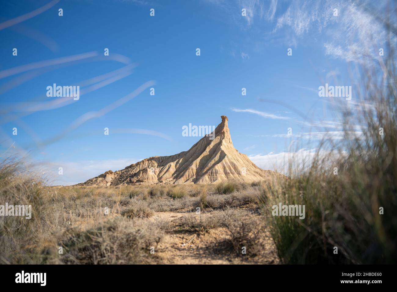 A geological formation in Bardenas Reales natural park, Navarra, Spain ...