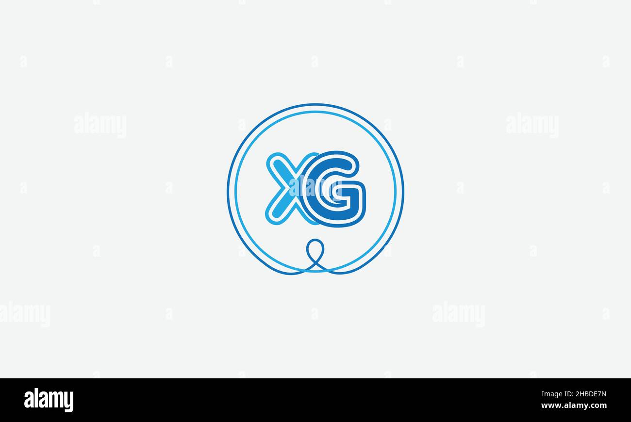 Bold letter XG logo with outline and circle outside, creative design ...