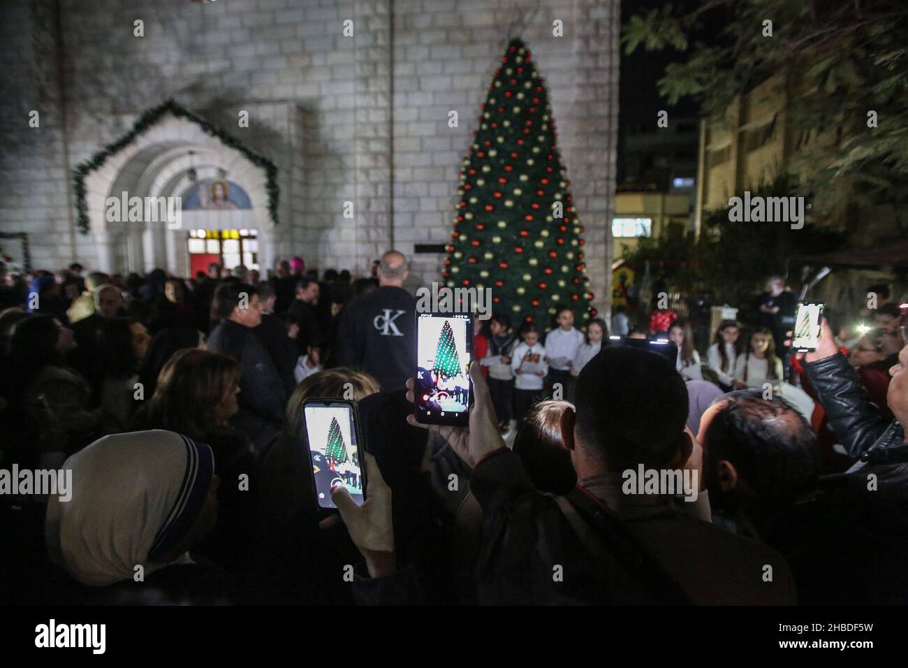 Palestinian christian worshipers in the roman catholic holy family ...