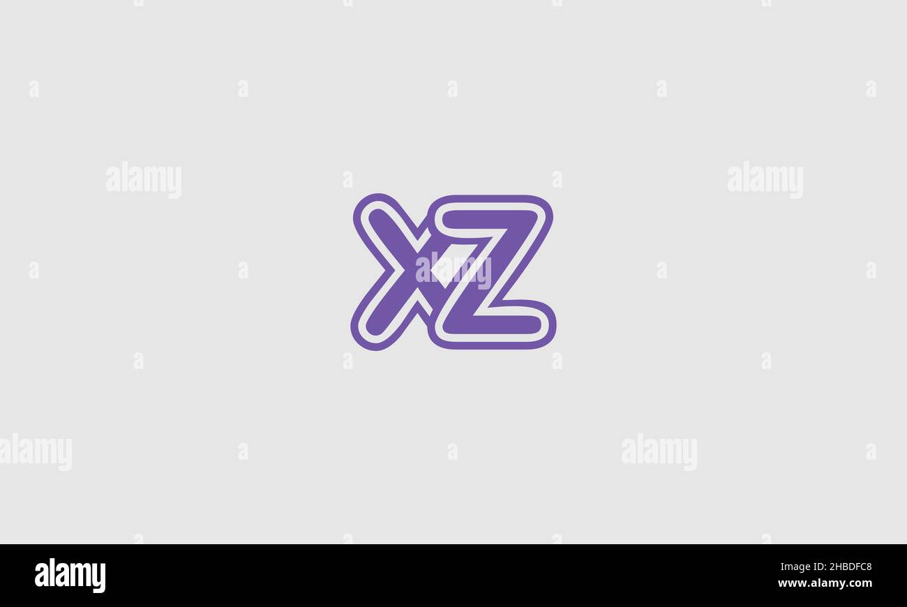 Bold letter XZ logo with outline and circle outside, creative design ...