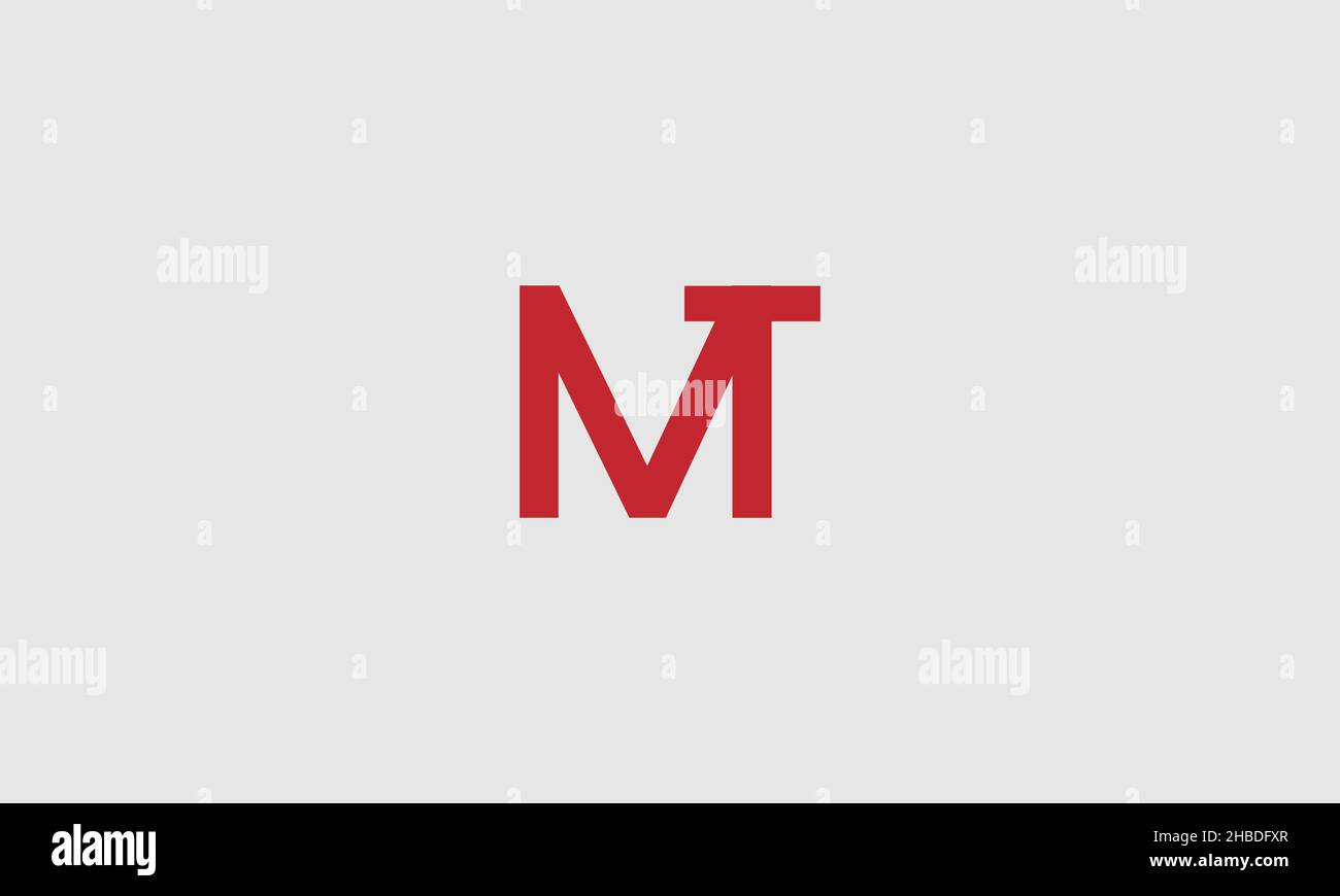 Initial letter MT uppercase modern logo design template elements ...