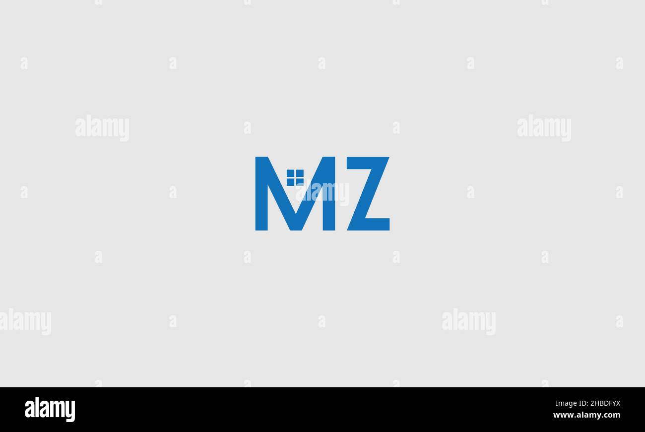 Initial letter MZ uppercase modern logo design template elements ...