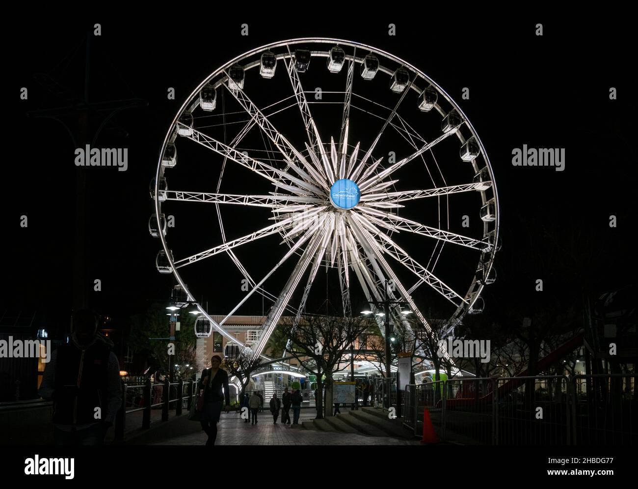 Ferris wheel at Victoria & Alfred Waterfront at night, Cape Town, South ...