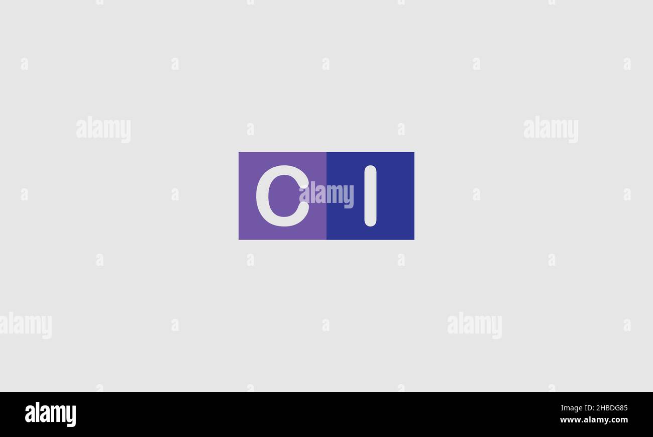 Initial letter CI uppercase modern logo design template elements ...