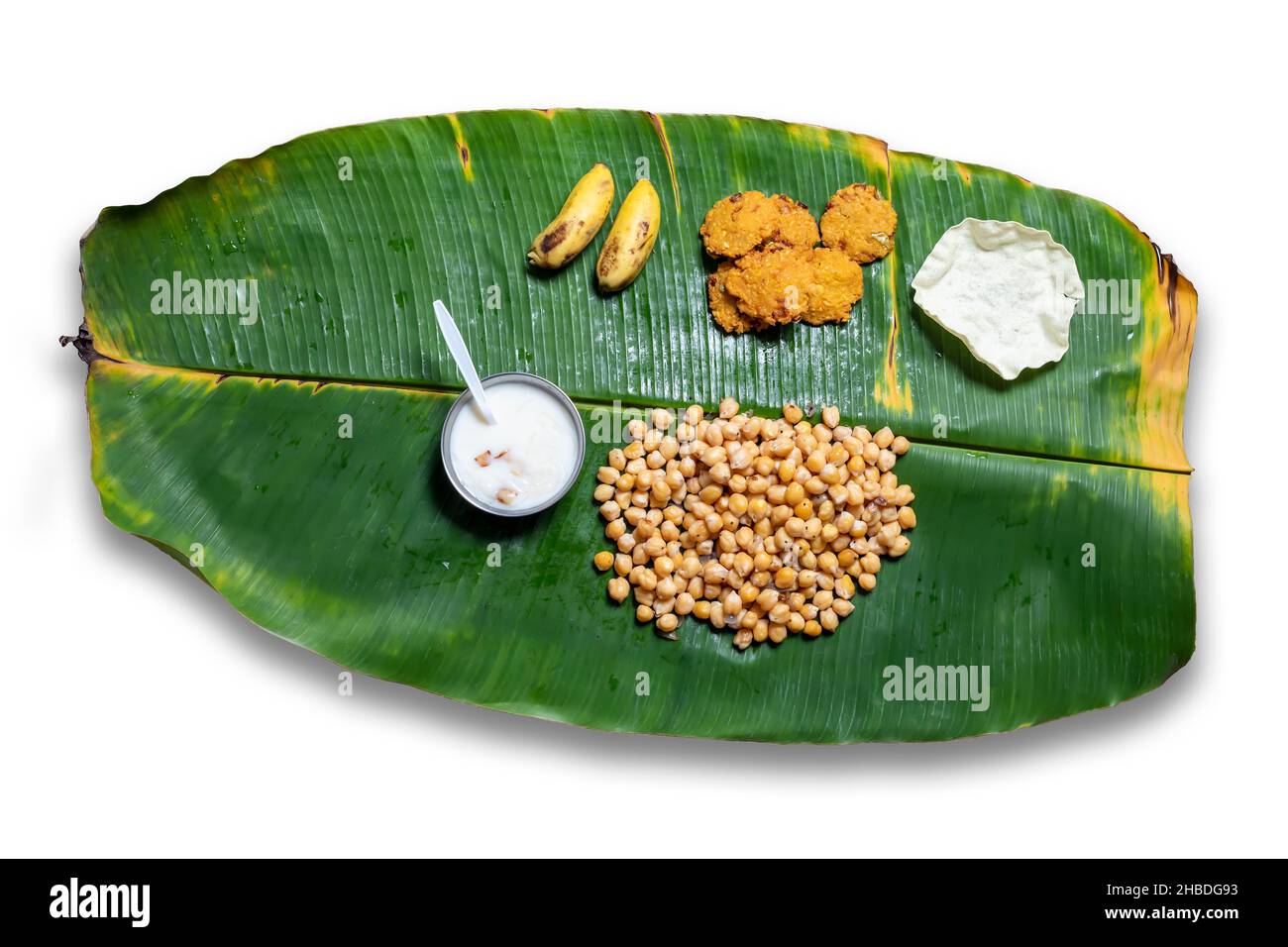 Pongal with banana leaf Cut Out Stock Images & Pictures - Alamy