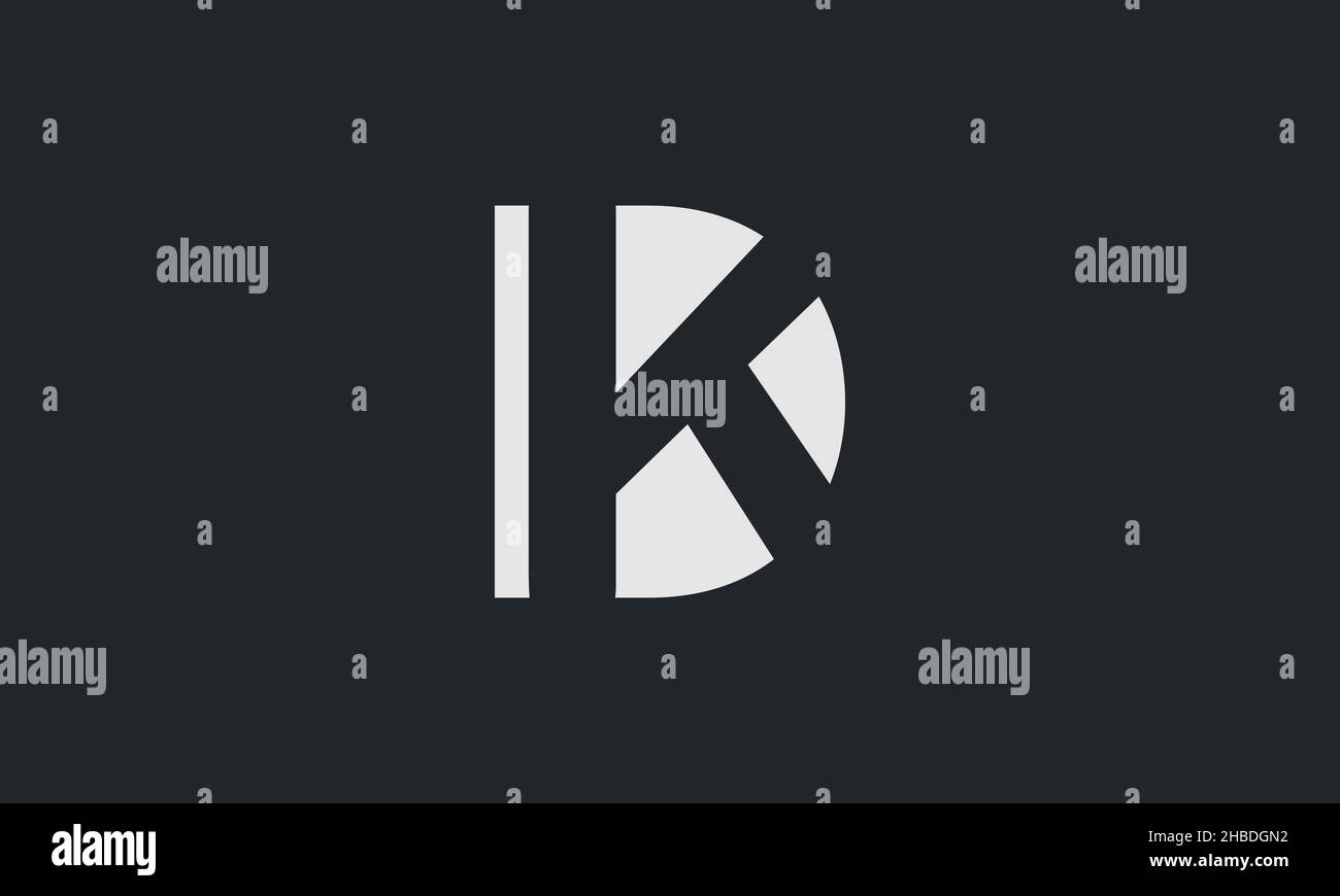 Initial letter DK uppercase modern logo design template elements ...