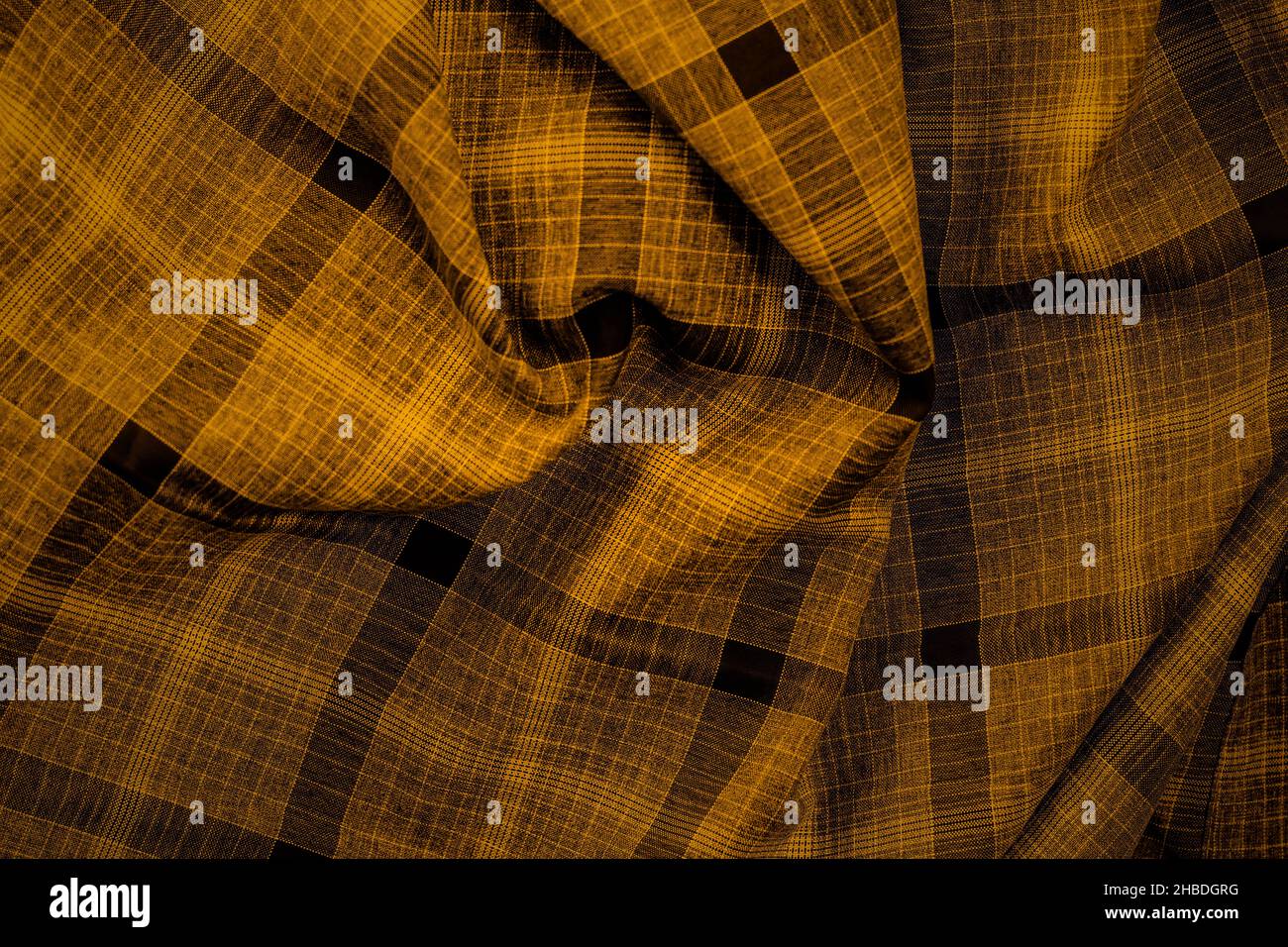 Twisted grid pattern yellow color linen fabric background Stock Photo ...