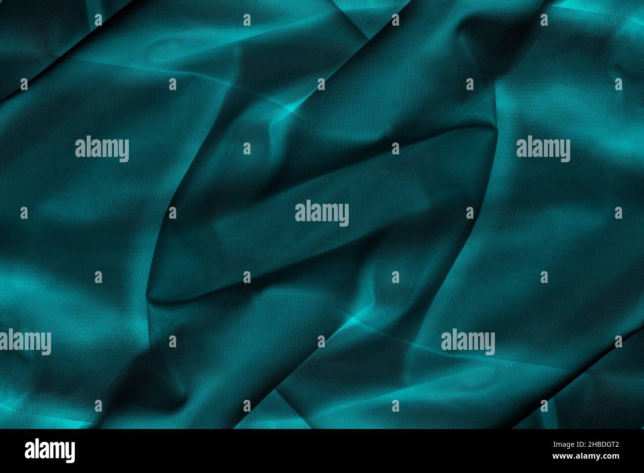 Cyan color folded chiffon fabric cloth for luxurious background Stock ...