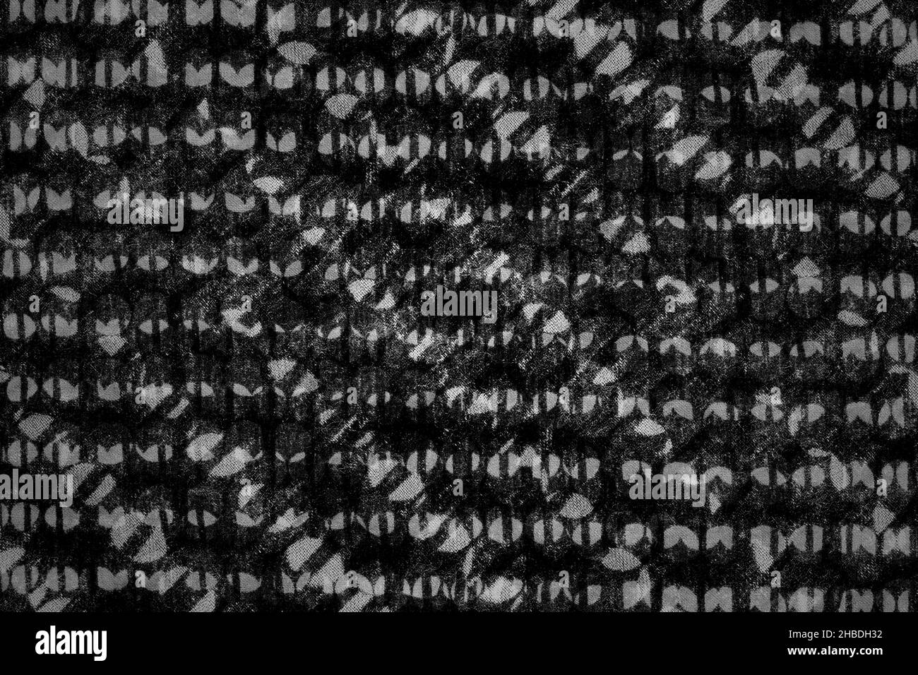 Black and white cotton fabric with abstract pattern for background ...