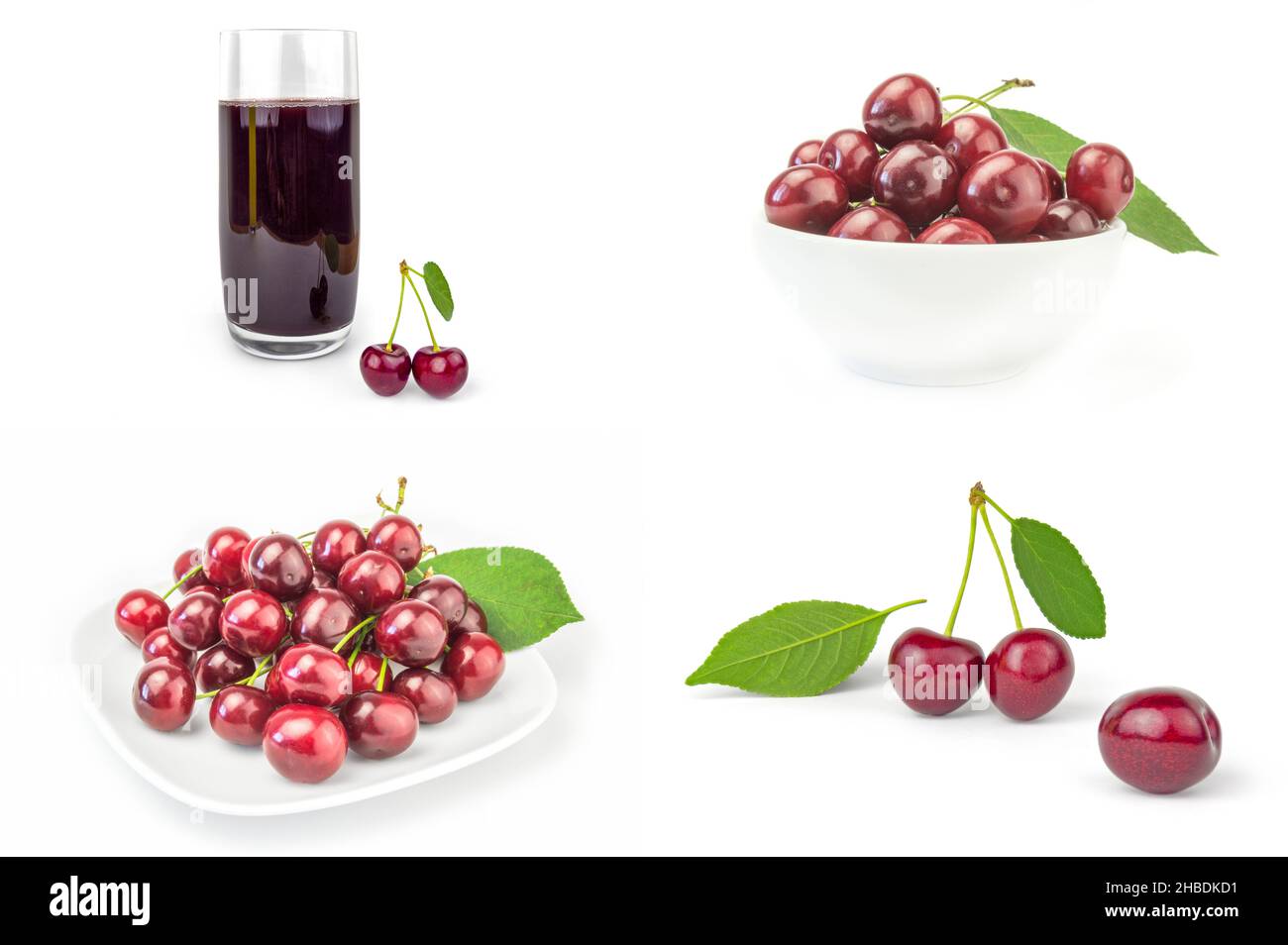 Group of Cherry isolated on a white background Stock Photo - Alamy