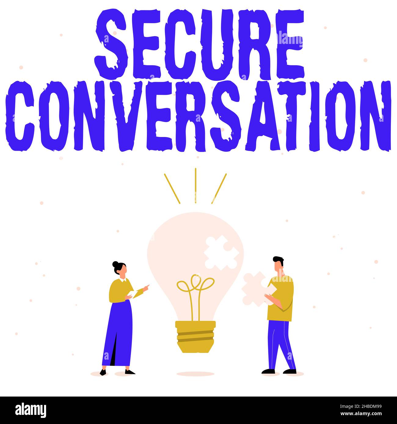 Text Sign Showing Secure Conversation Internet Concept Secured Encrypted Communication Between