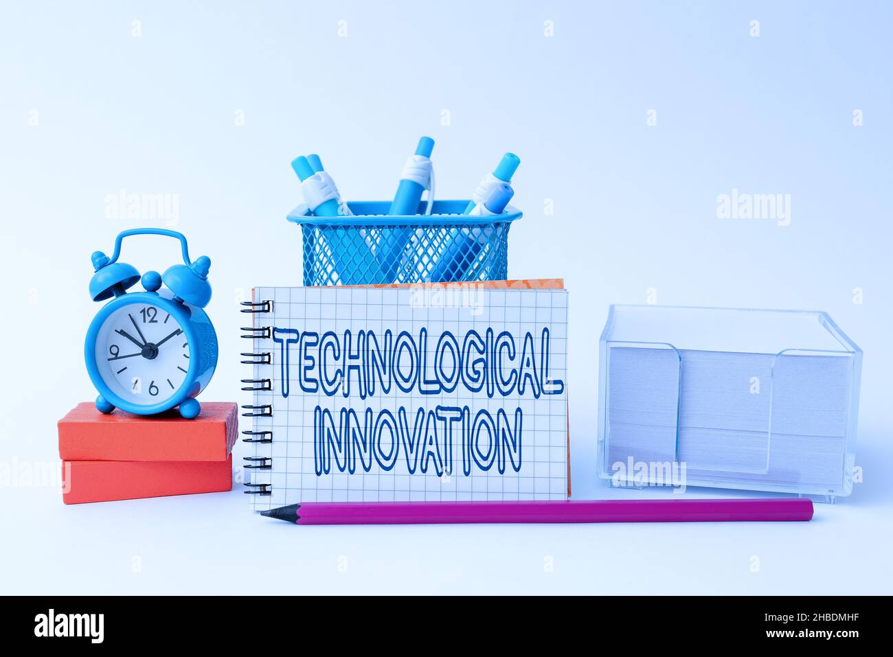 Hand writing sign Technological Innovation. Concept meaning New ...