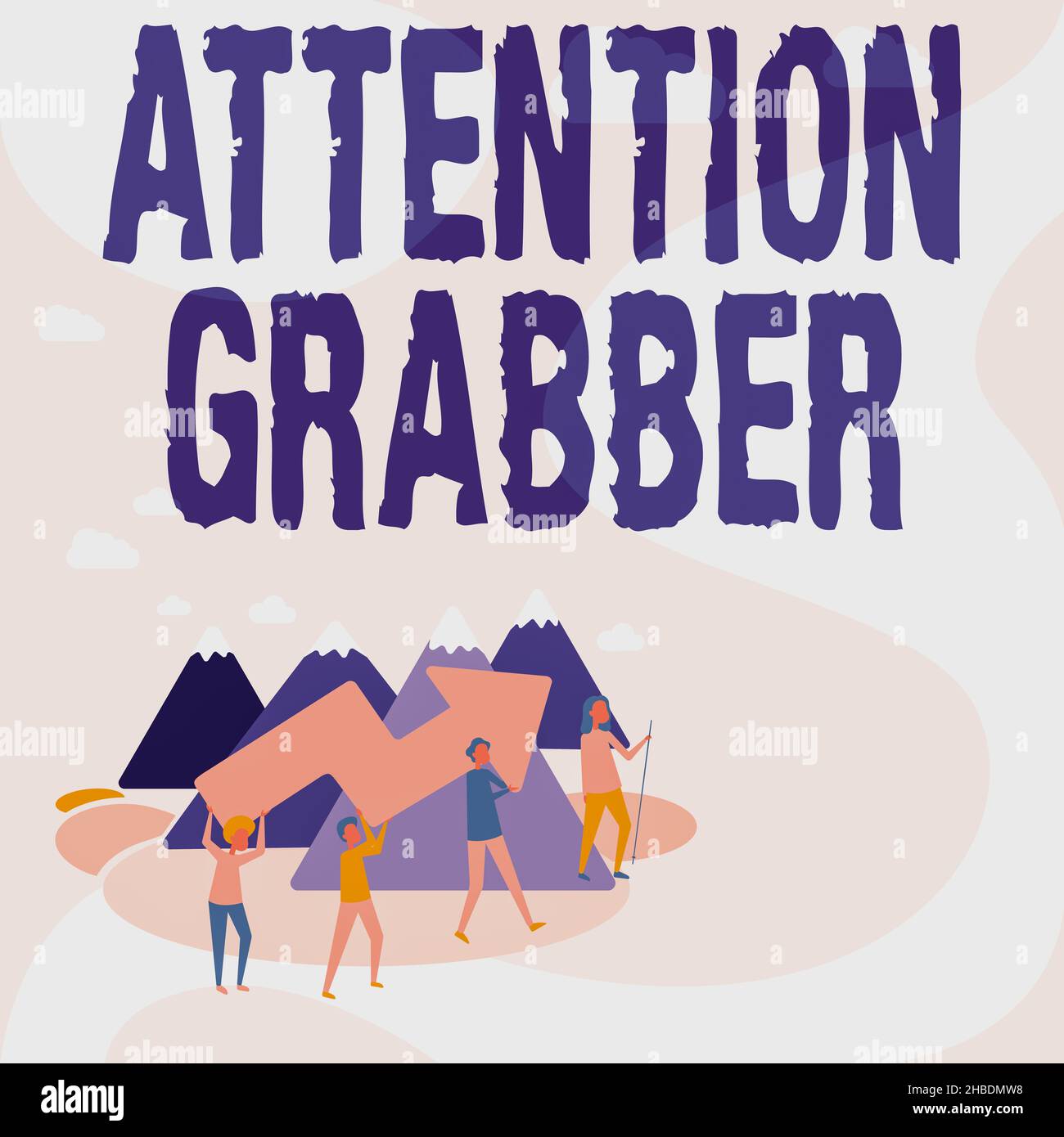 Text sign showing Attention Grabber. Word Written on Demanding notice ...