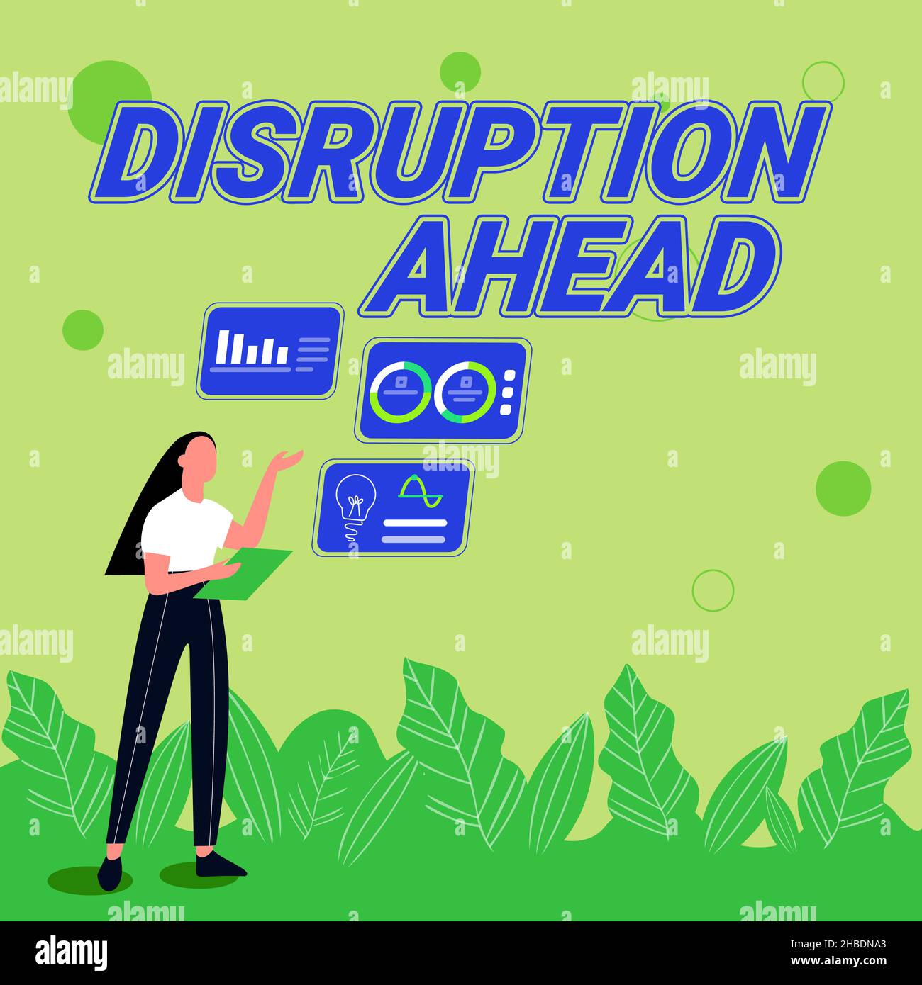 Text sign showing Disruption Ahead. Word for Transformation that is ...