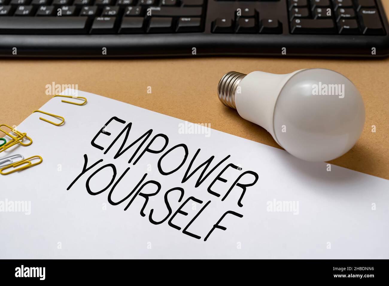 Conceptual display Empower Yourself. Business showcase taking control ...