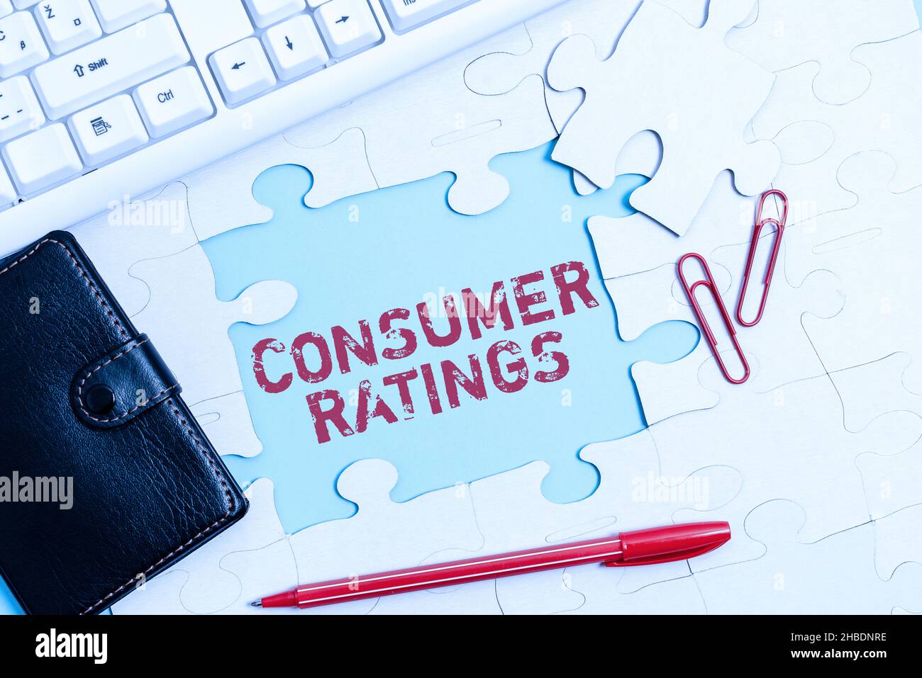 Sign displaying Consumer Ratings. Business showcase feedback given by ...