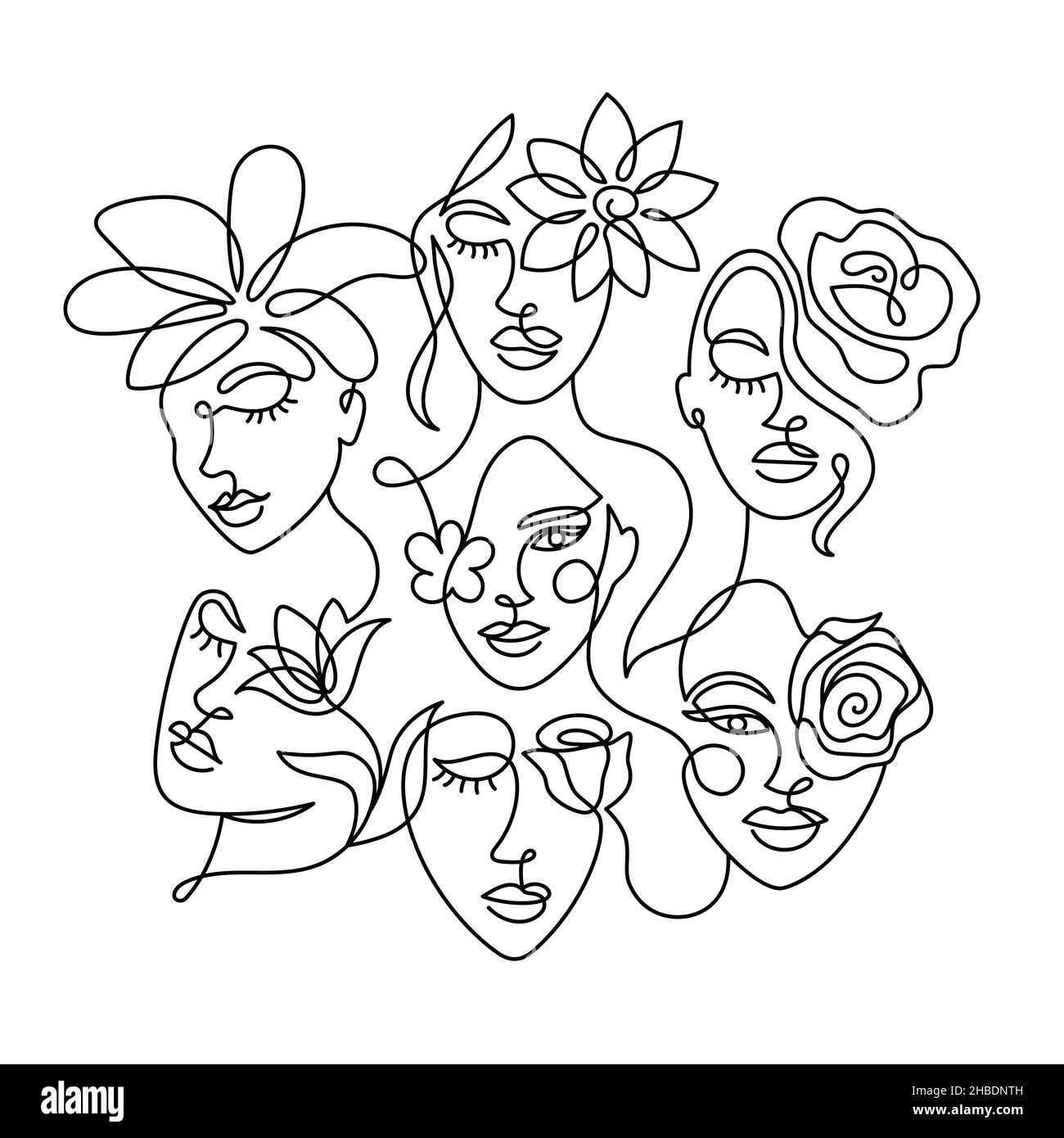 Line beauty woman face Cut Out Stock Images & Pictures - Alamy