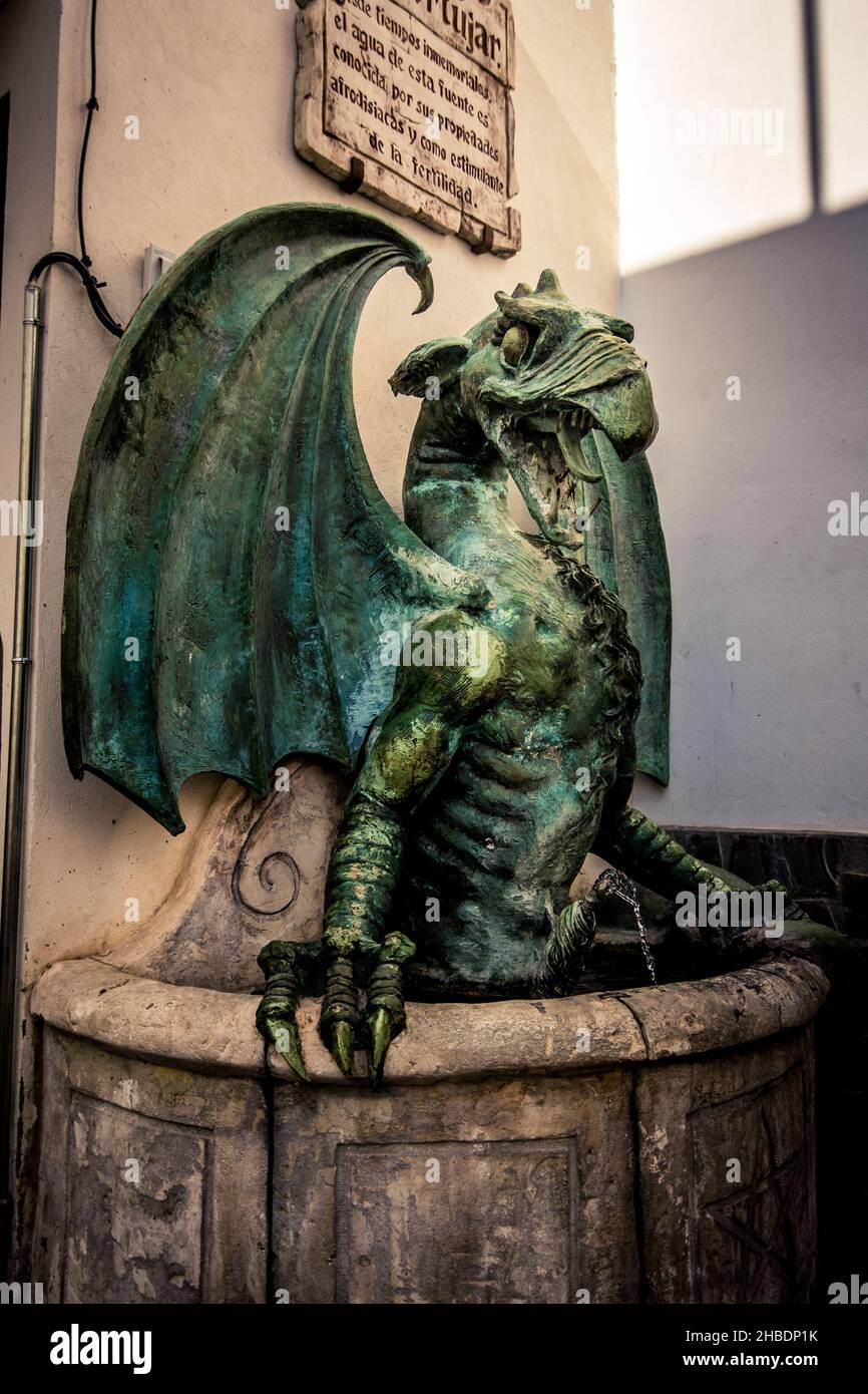 A Gargoyle water fountain in an old town Stock Photo - Alamy