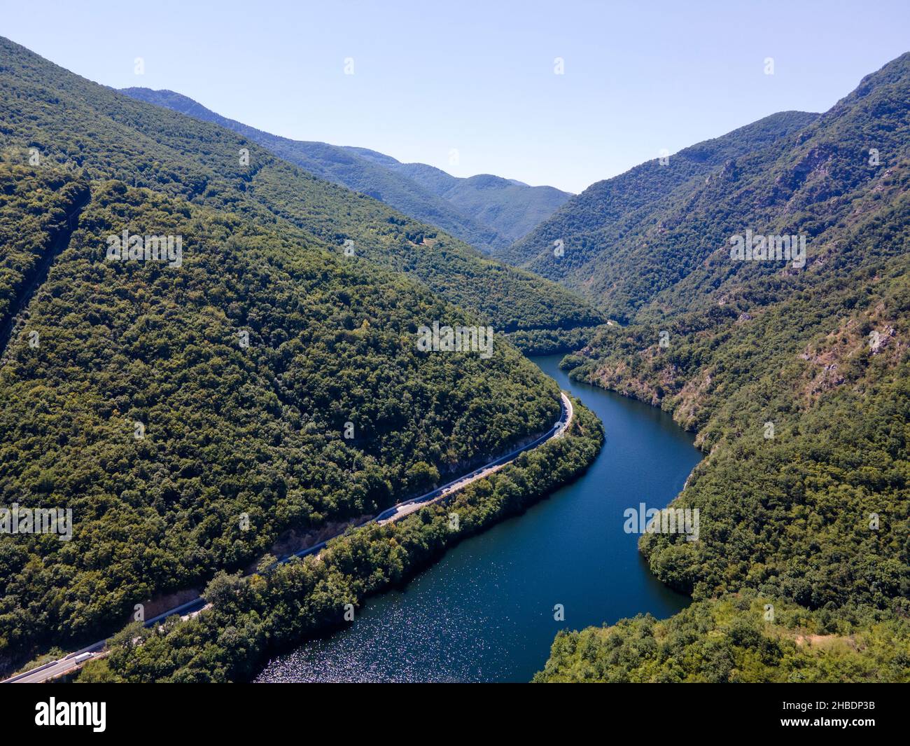 Aerial view of Krichim Reservoir, Rhodopes Mountain, Plovdiv Region ...