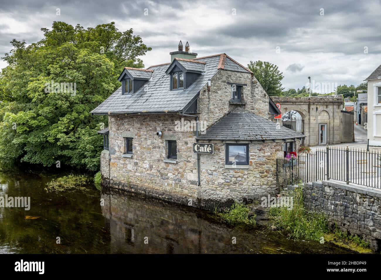 BOYLE, IRELAND - Jul 05, 2021: An iconic coffee shop next to a canal in ...