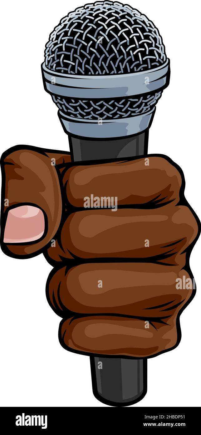 Microphone Fist Hand Comic Book Pop Art Cartoon Stock Vector Image ...