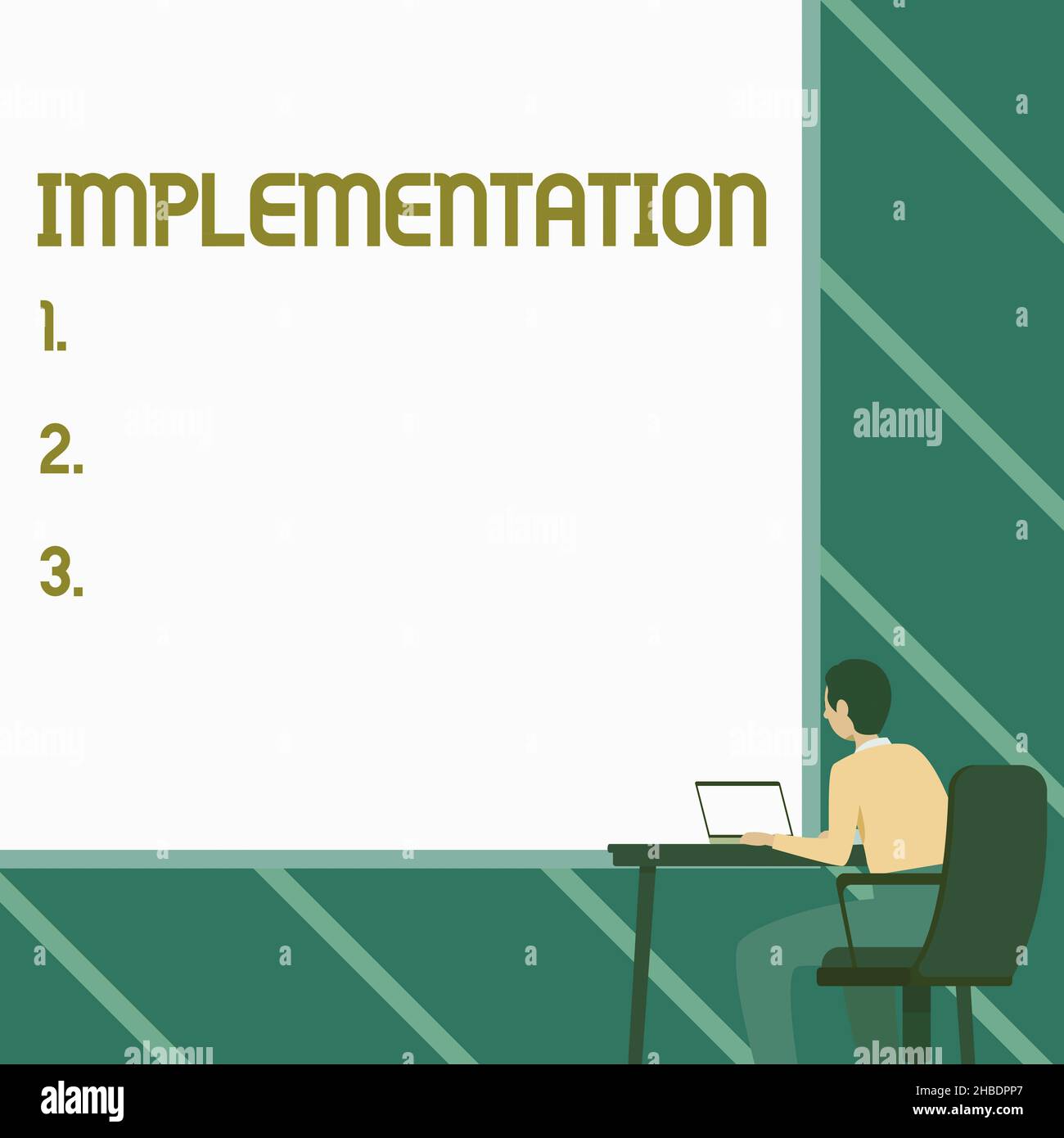 Writing Displaying Text Implementation Business Concept The Process Of Making Something Active