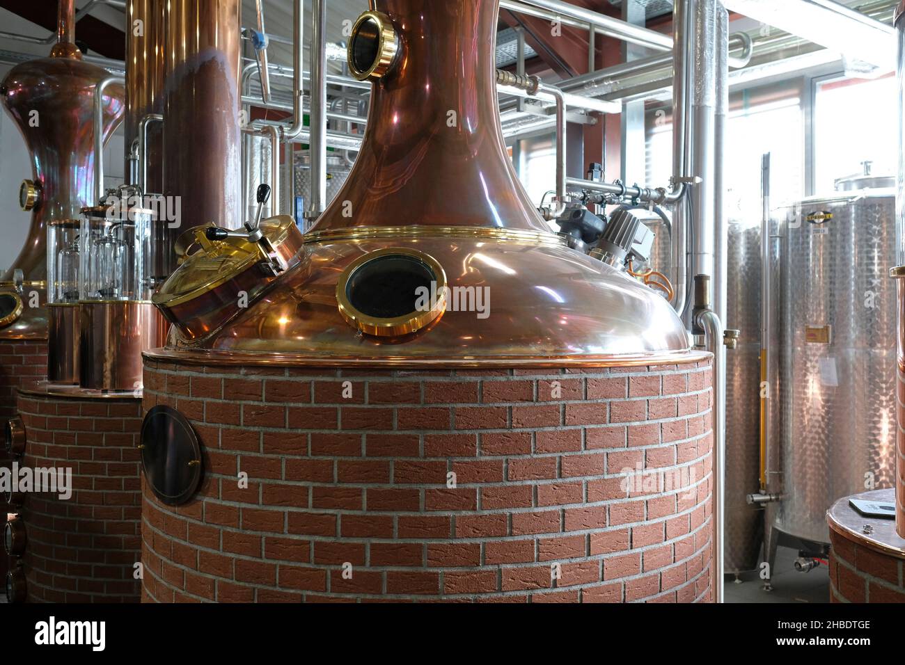 Wash Stills at a whisky distillery Stock Photo - Alamy