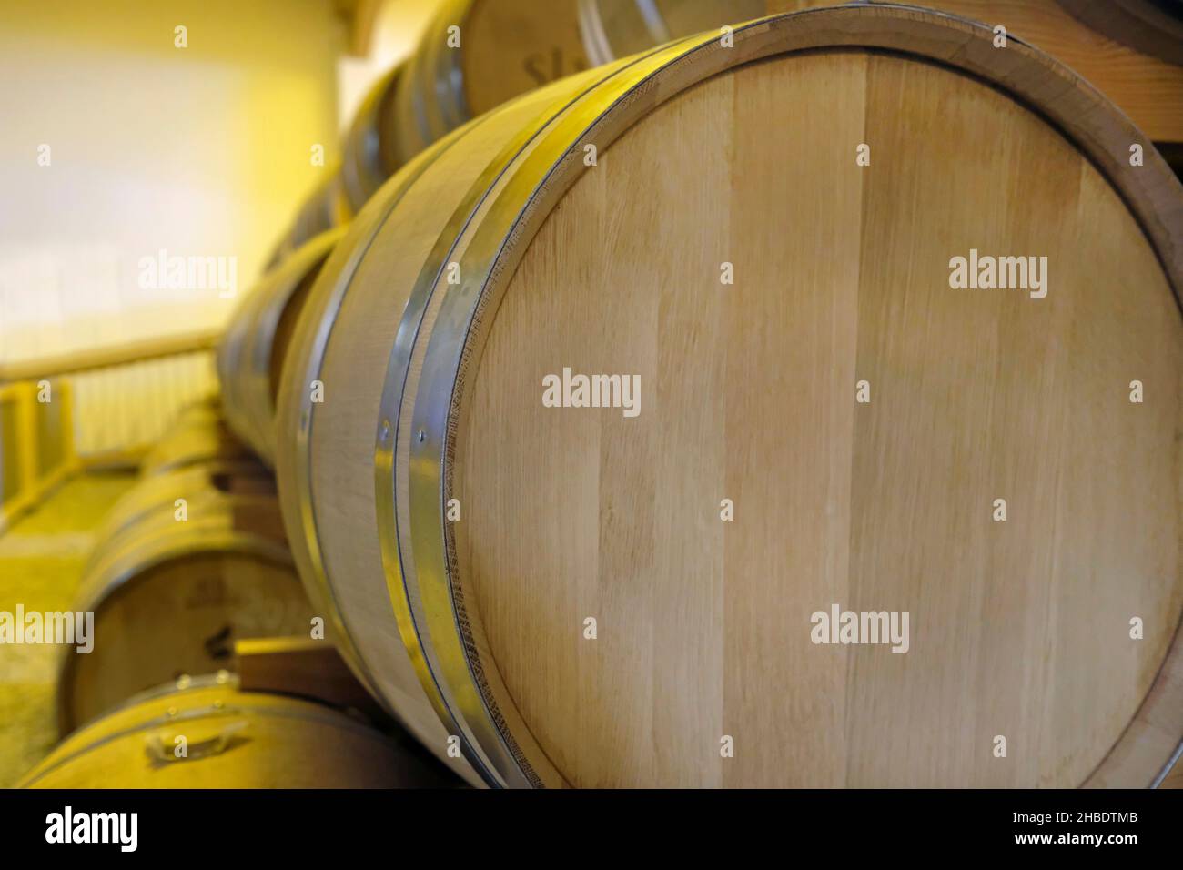 Stacked casks at a whisky distillery Stock Photo - Alamy