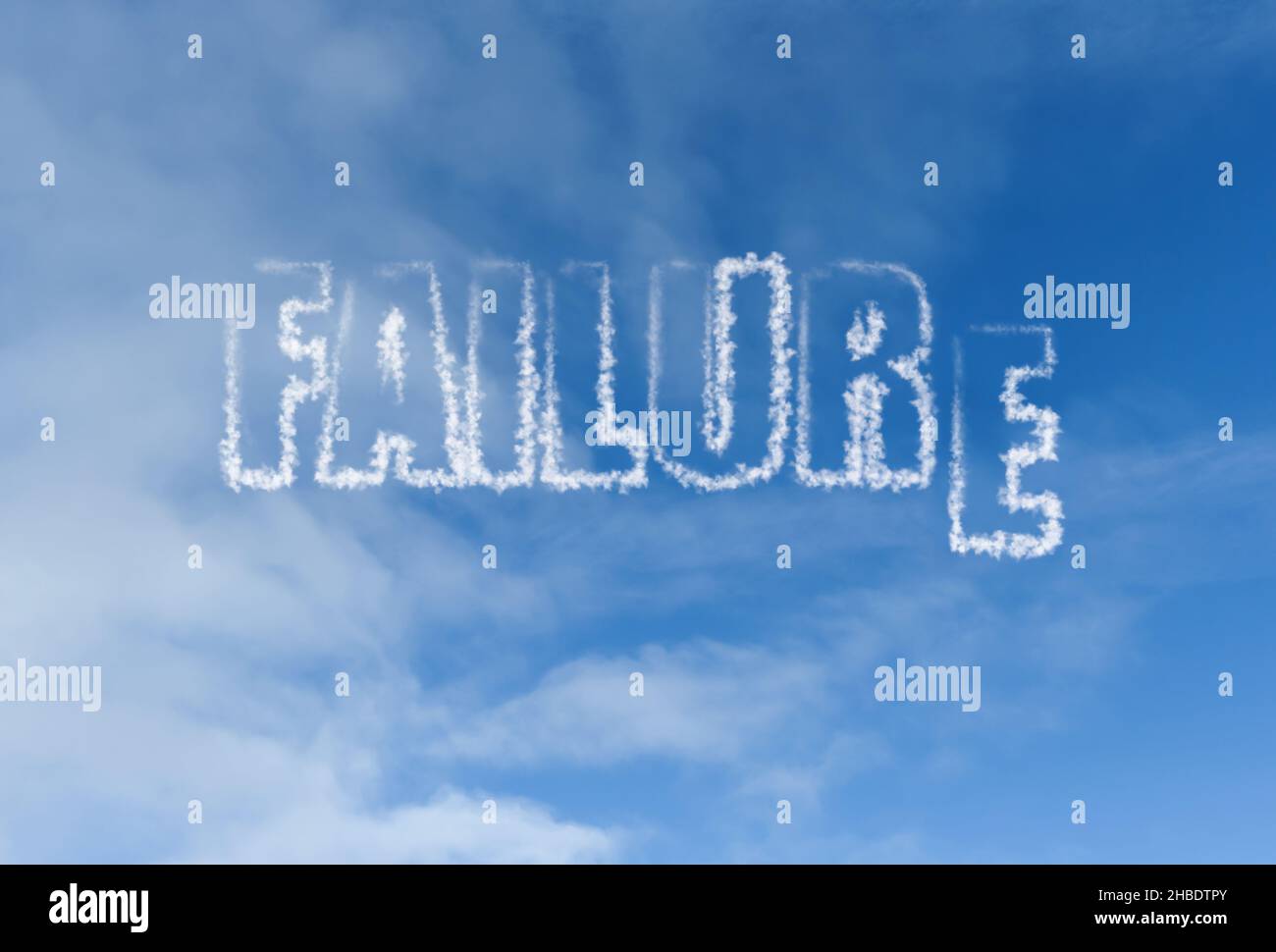 Word 'Failure' from clouds in blue sky Stock Photo - Alamy