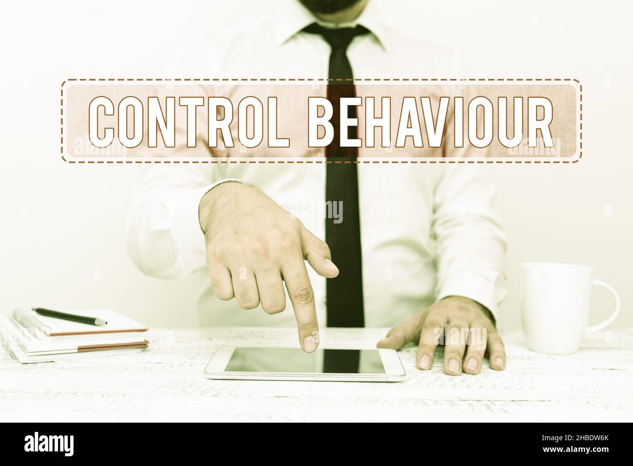 Text caption presenting Control Behaviour. Business overview Exercise ...