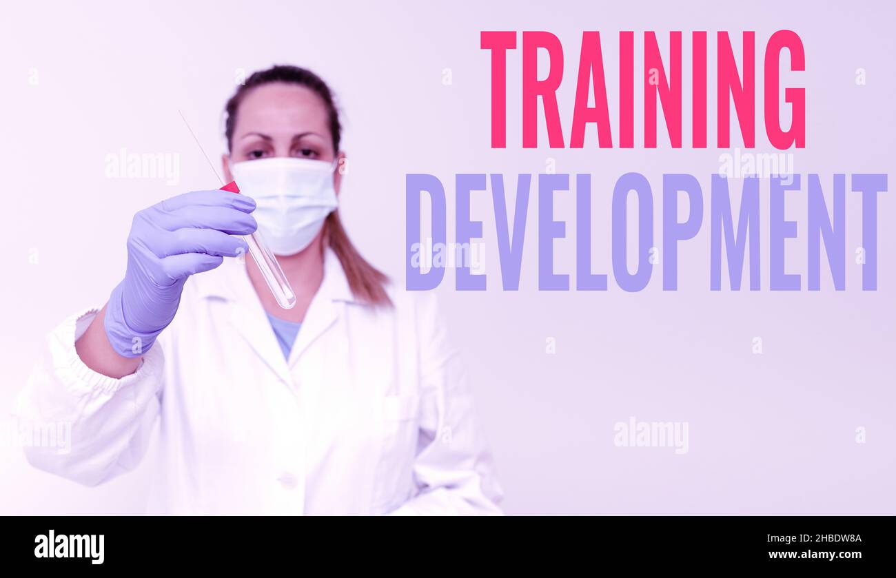 Text caption presenting Training Development. Business approach Learn ...