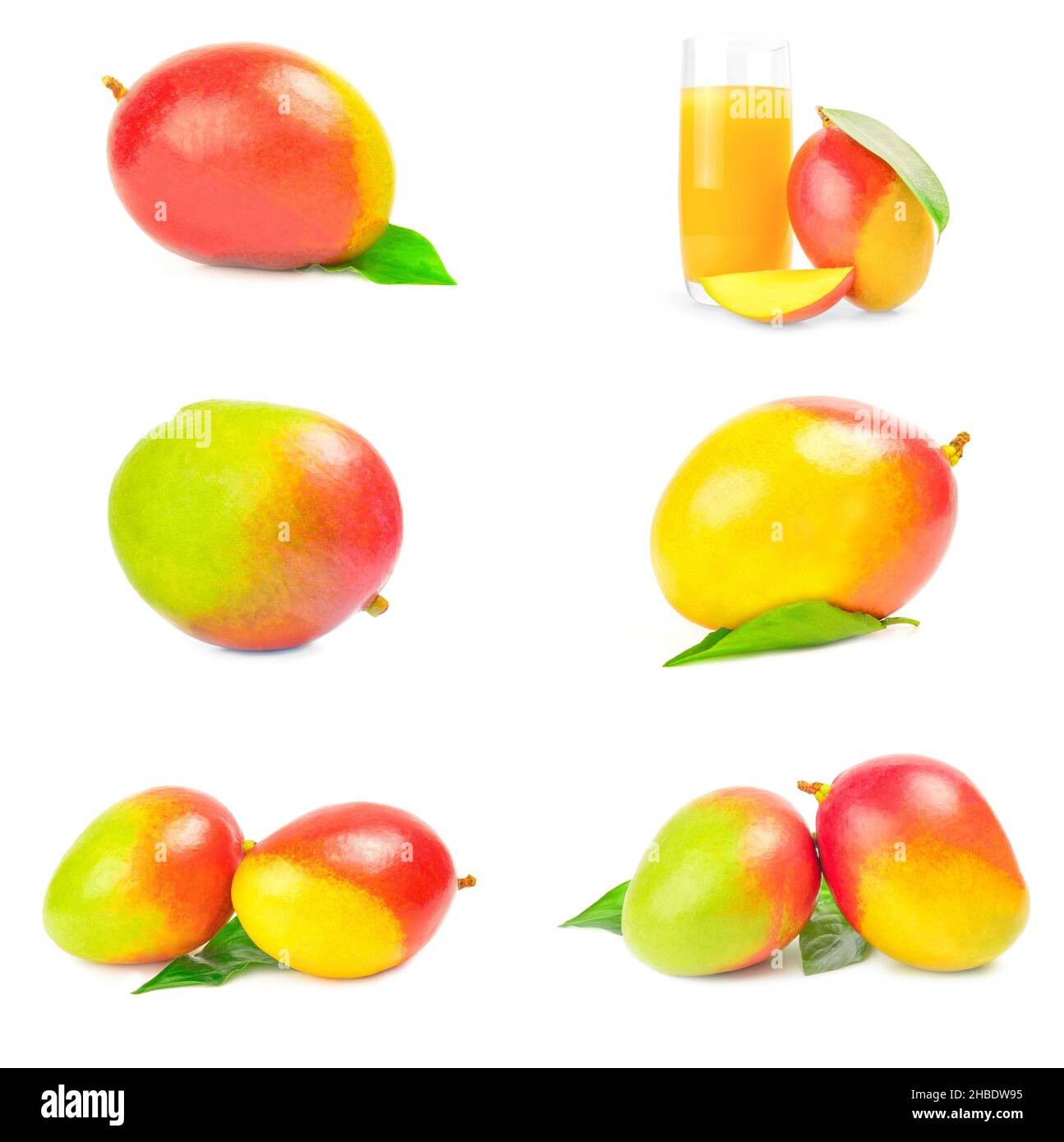 Collage of red mango isolated on a white background Stock Photo - Alamy