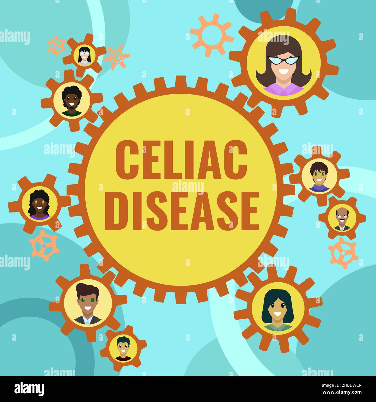 Text caption presenting Celiac Disease. Business overview autoimmune ...