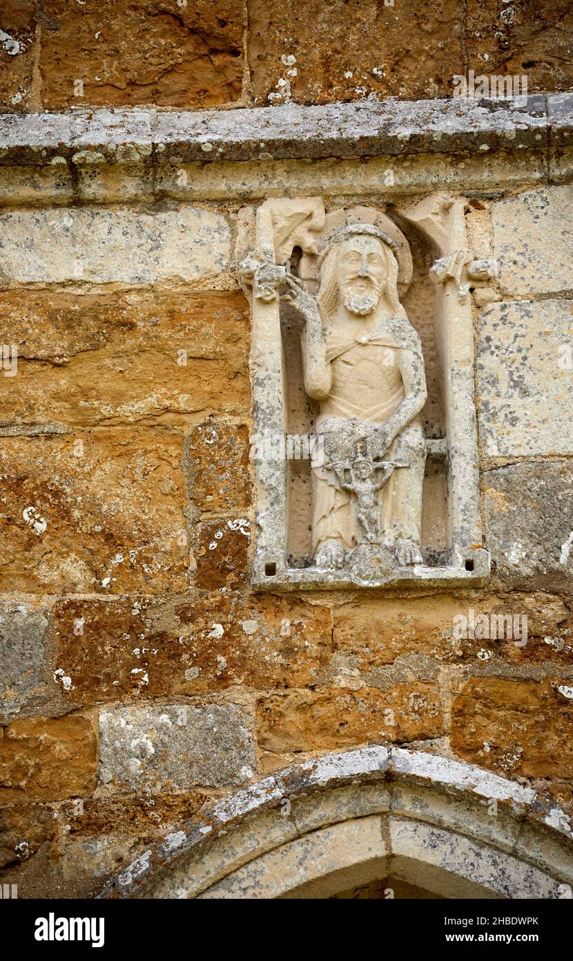Effigy of Saint Nicholas in the wall above the entrance to the 14th ...