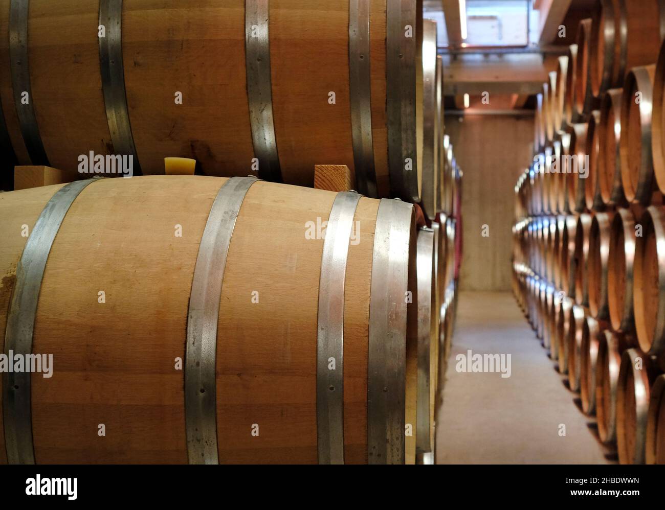 Stacked casks at a whisky distillery Stock Photo - Alamy