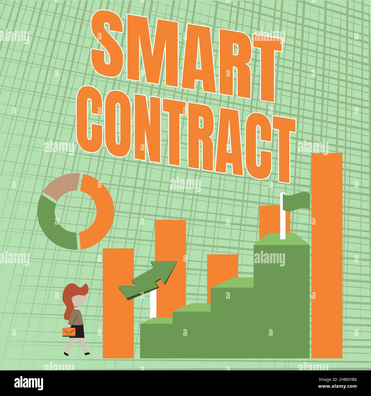 Writing displaying text Smart Contract. Word for digital agreement to ...