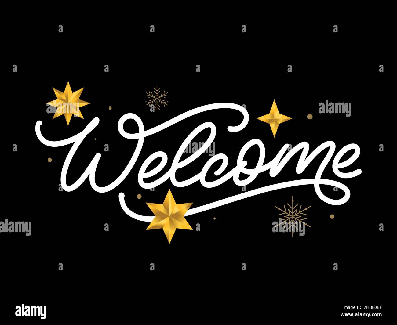 'welcome' hand lettering, vector calligraphy text greeting Stock Vector ...