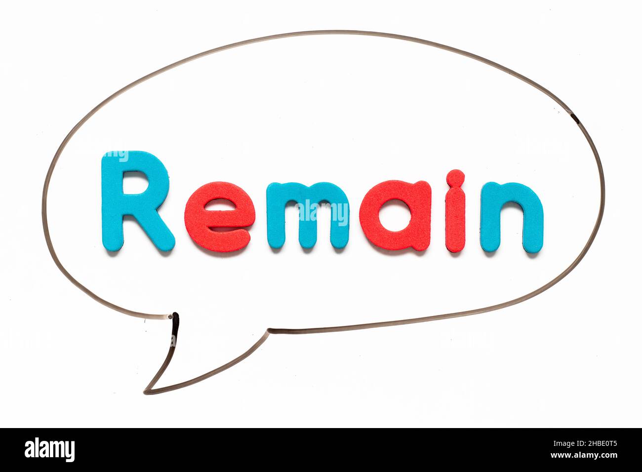 Alphabet letter with word remain in black line hand drawing as bubble ...